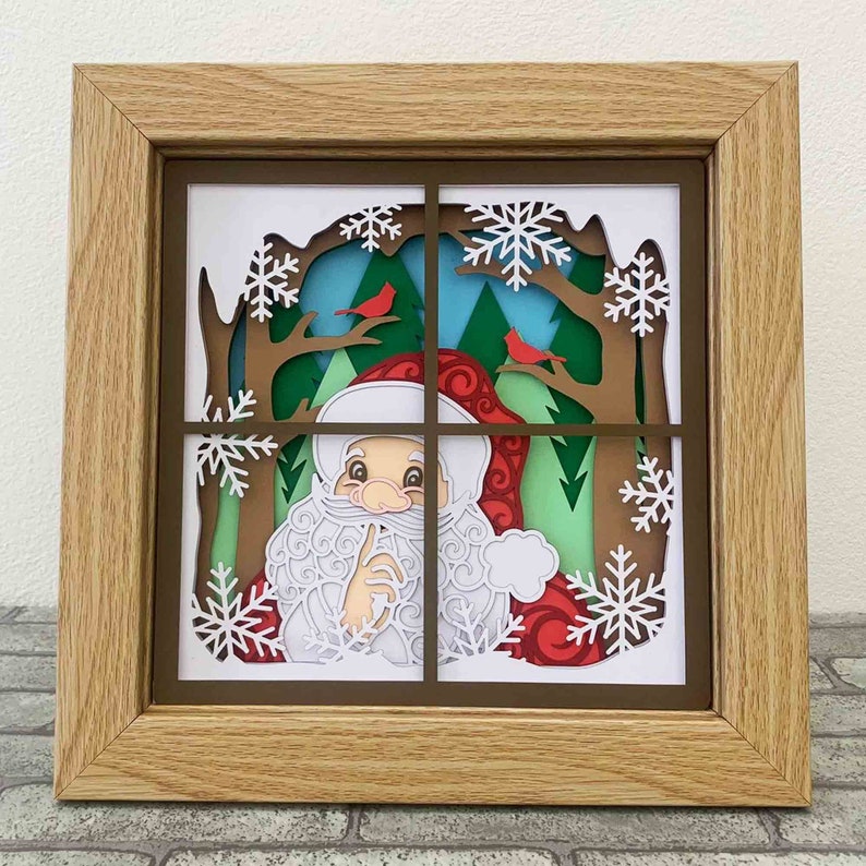 3D Santa at the Window Shadow Box SVG/ Christmas Home - Etsy