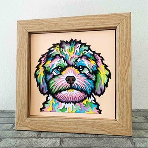 Cavapoo 3D Layered SVG for Cardstock/ 3D Cavoodle Shadow Box/ Colorful ...