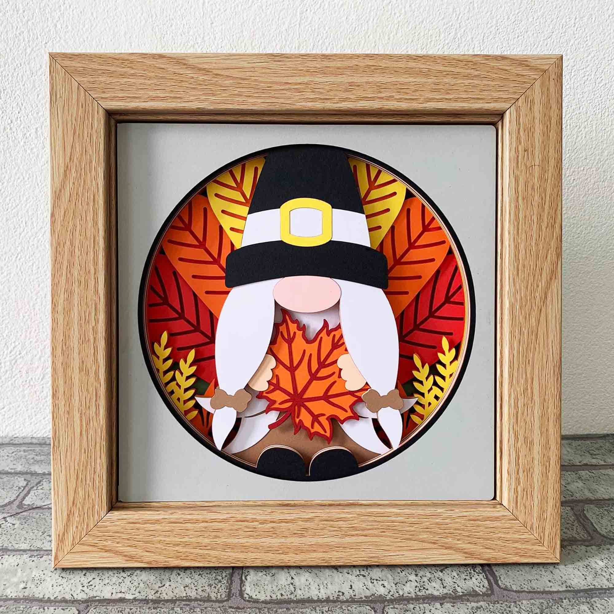 Thanksgiving Gnome 3D Shadow Box SVG/ Thankful Shadow Box/ - Etsy