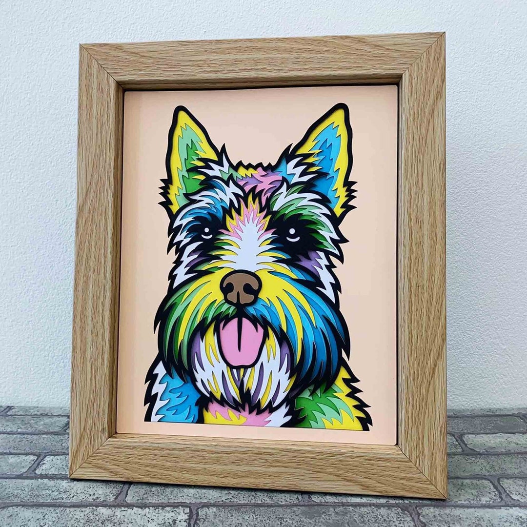 Scottish Terrier 3D Layer SVG/ Colorful Dog 3D Mandala/ 3D Dog Shadow ...