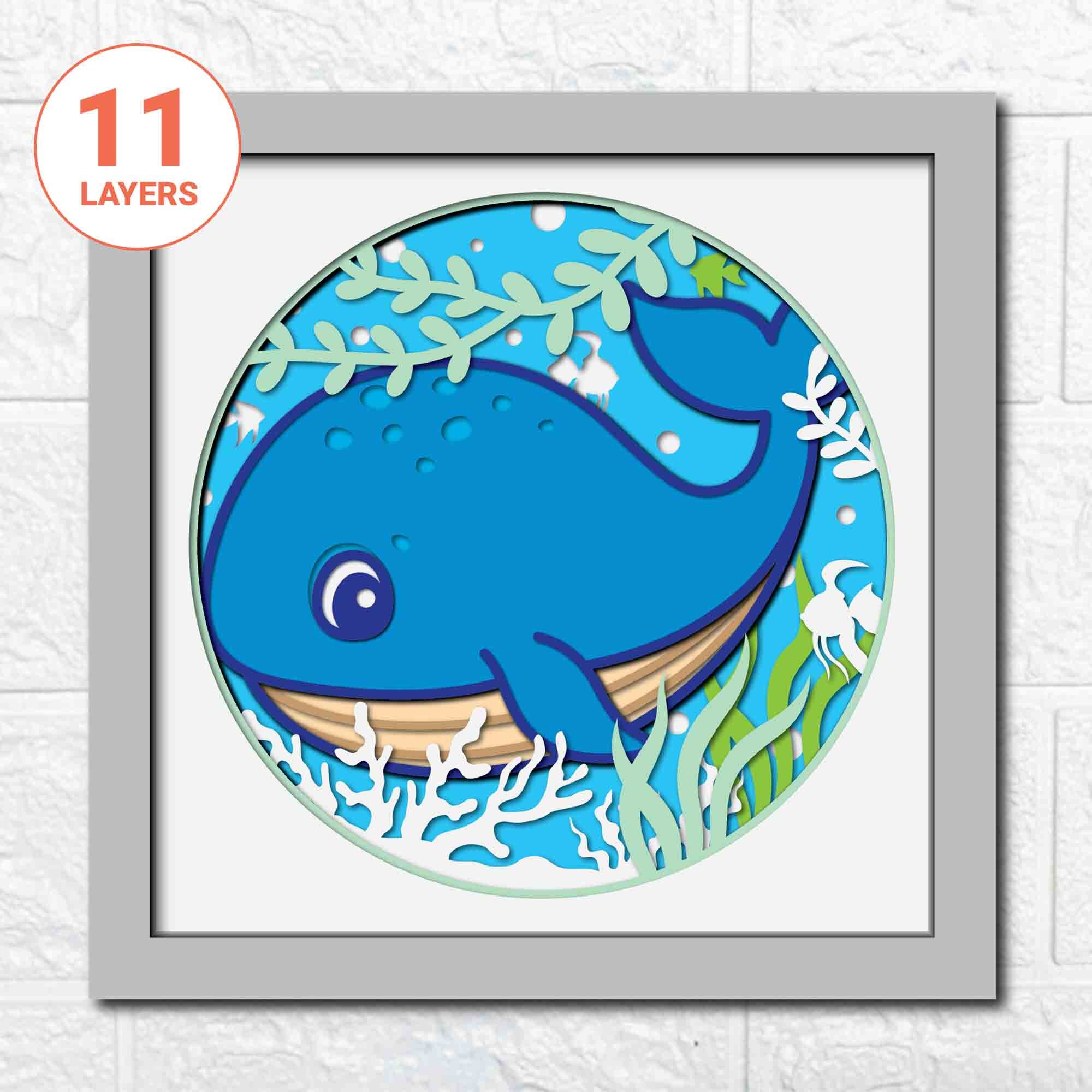 Whale Shadow Box SVG/ Sea Animal SVG/ Nursery Room Decor/ - Etsy UK