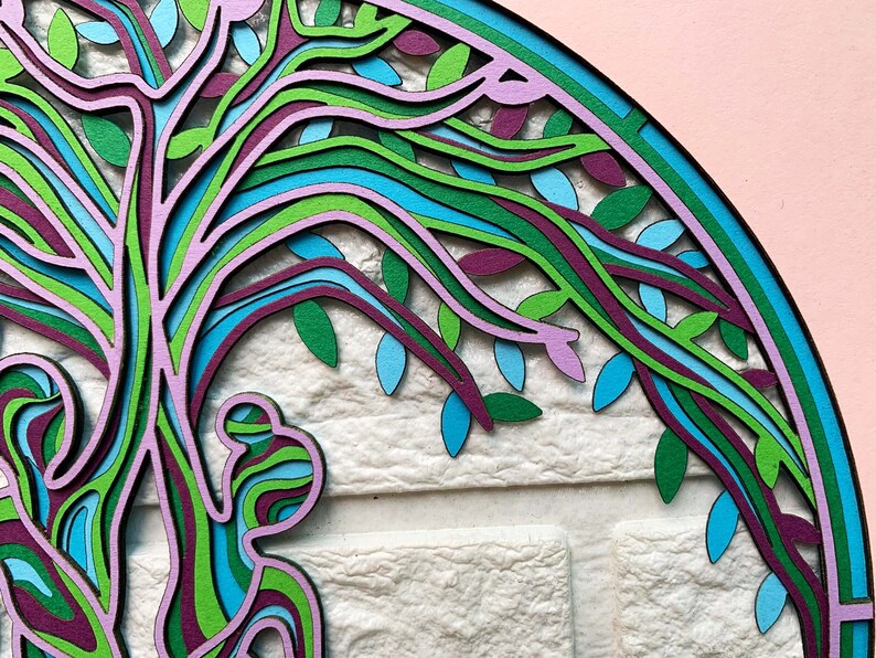 Family Tree of Life 3D Mandala SVG three Childs Version/ | Etsy