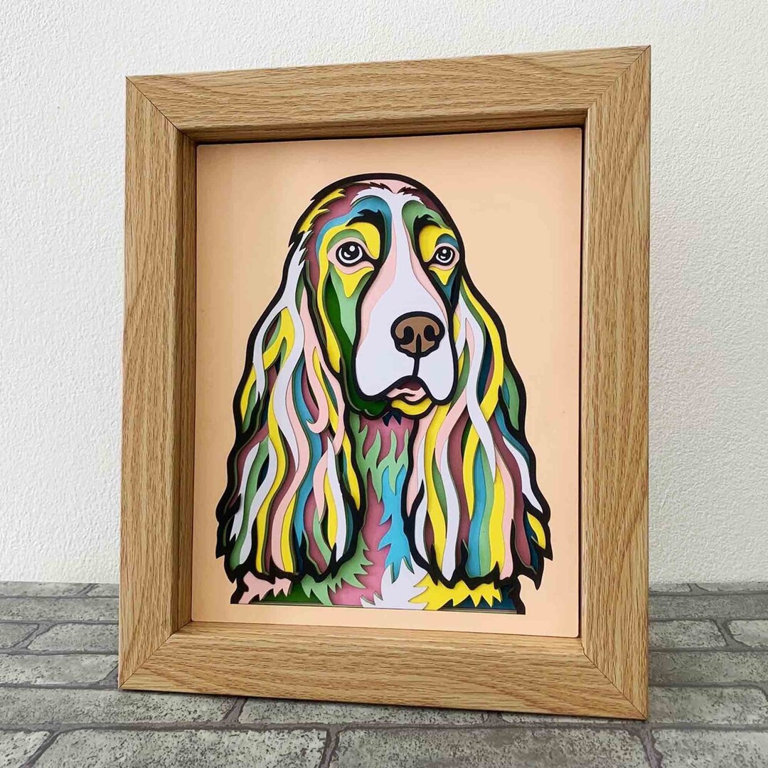 3D Dog Layered SVG/ English Cocker Spaniel 3D SVG/ Dog Pop Art 3D ...