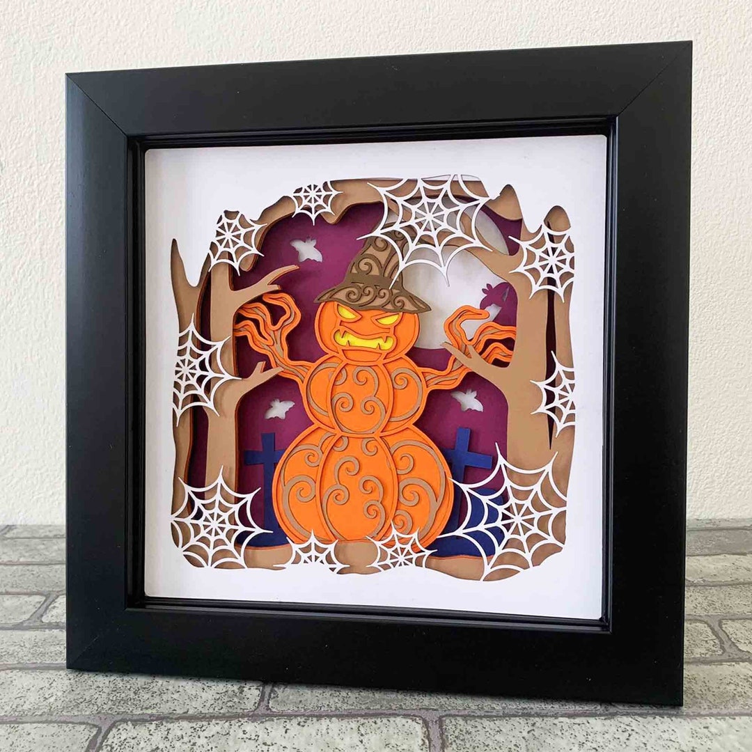 Halloween Stacked Pumpkin Shadow Box SVG/ Halloween Home - Etsy