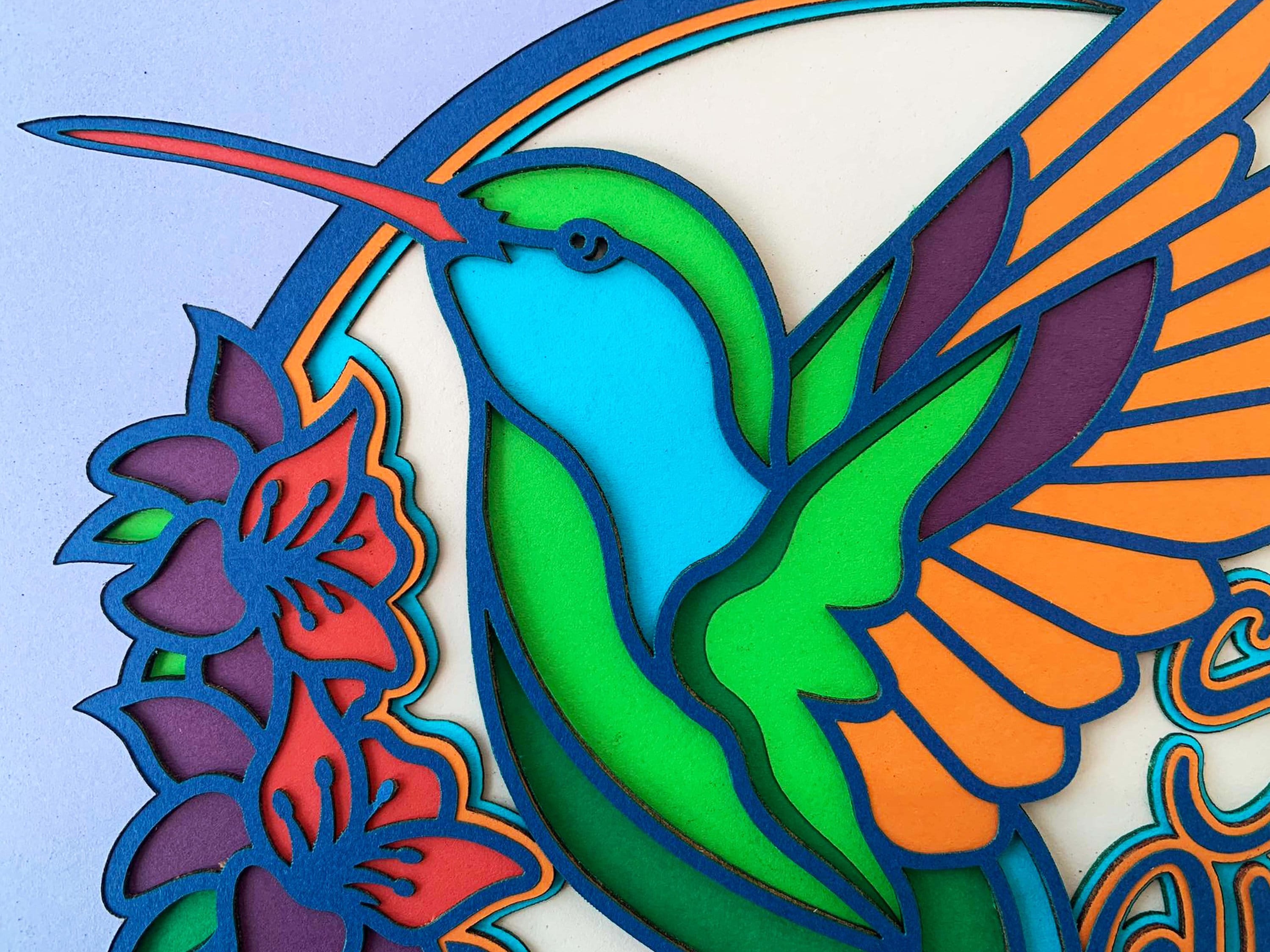 Hummingbird 3D Layer SVG/ Hummingbird Shadow Box/ Spread Your - Etsy