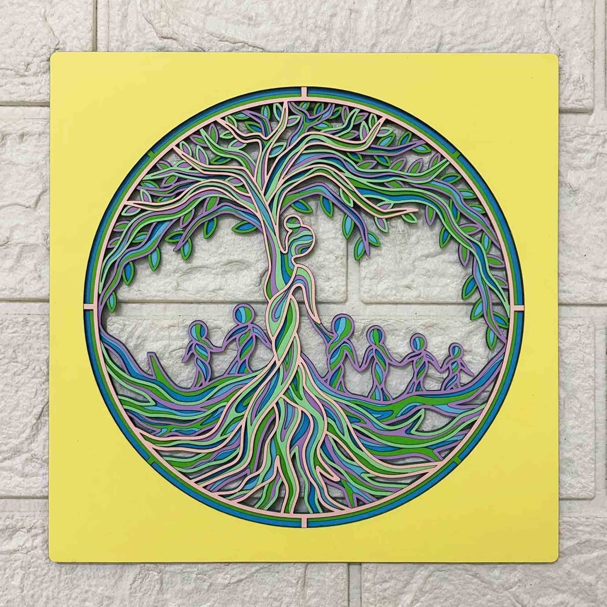 Mom of Four 3D Mandala SVG/ Mother Tree of Life Mandala/ - Etsy