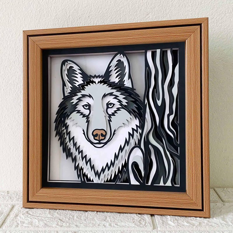 Wolf Shadow Box - Etsy