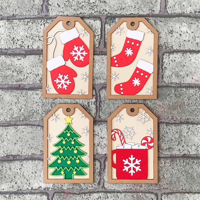 Christmas Gift Tags Bundle for Cardstock/ Layered Papercraft Christmas ...