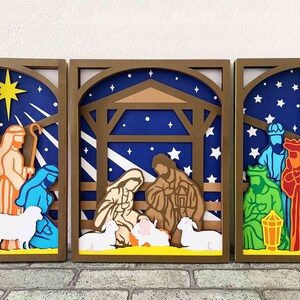 Self Standing 3D Nativity SVG Bundle/ Nativity 3D Cardstock/ Christmas ...