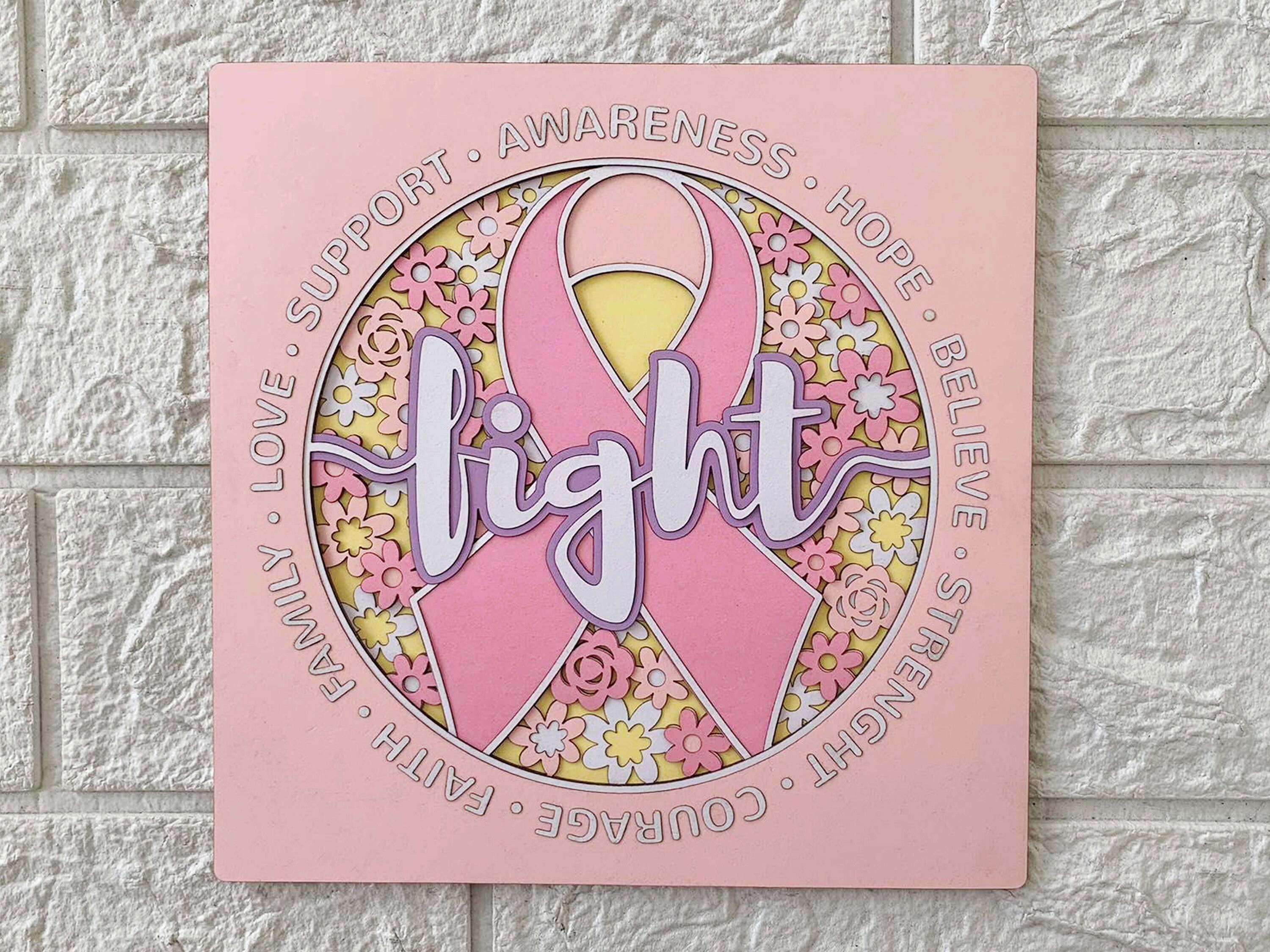 Cancer Awareness Shadow Box SVG/ Fight Cancer 3D Layer SVG/ - Etsy ...