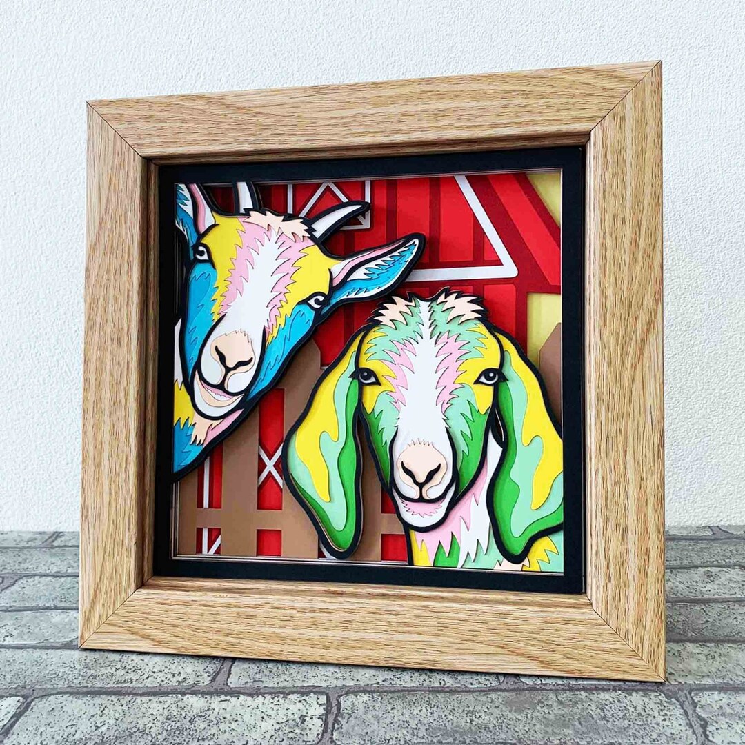 Goats 3D Layered SVG for Cardstock/ Farmhouse Decoration/ Farm Animal ...