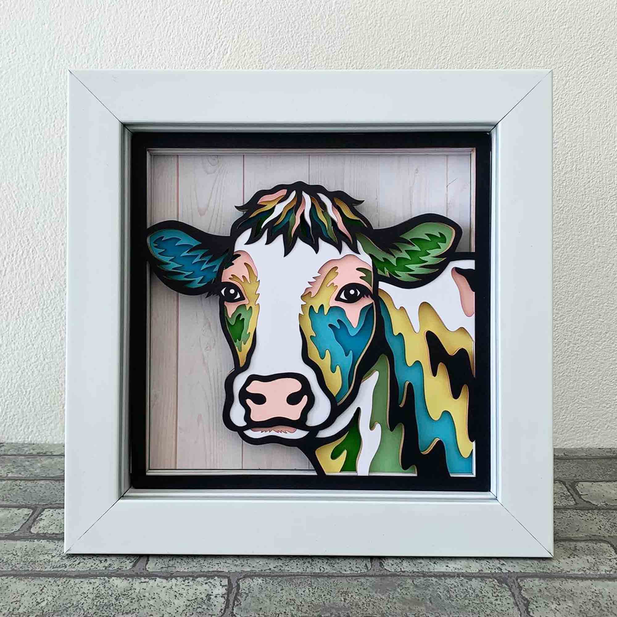 3D Cow Layered SVG for Cardstock/ Farmhouse Decoration/ Cow - Etsy