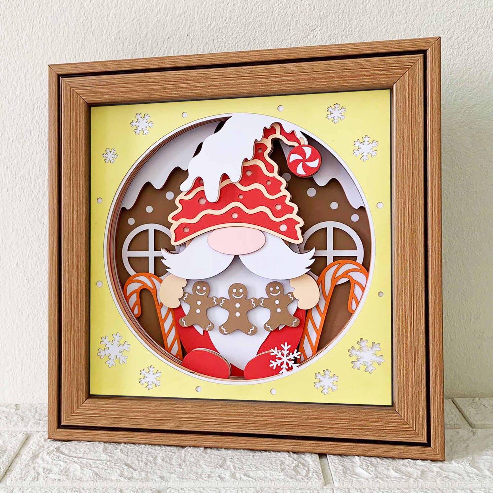 Gingerbread Gnome 3D Shadow Box/ Gingerbread House Christmas Layer SVG ...