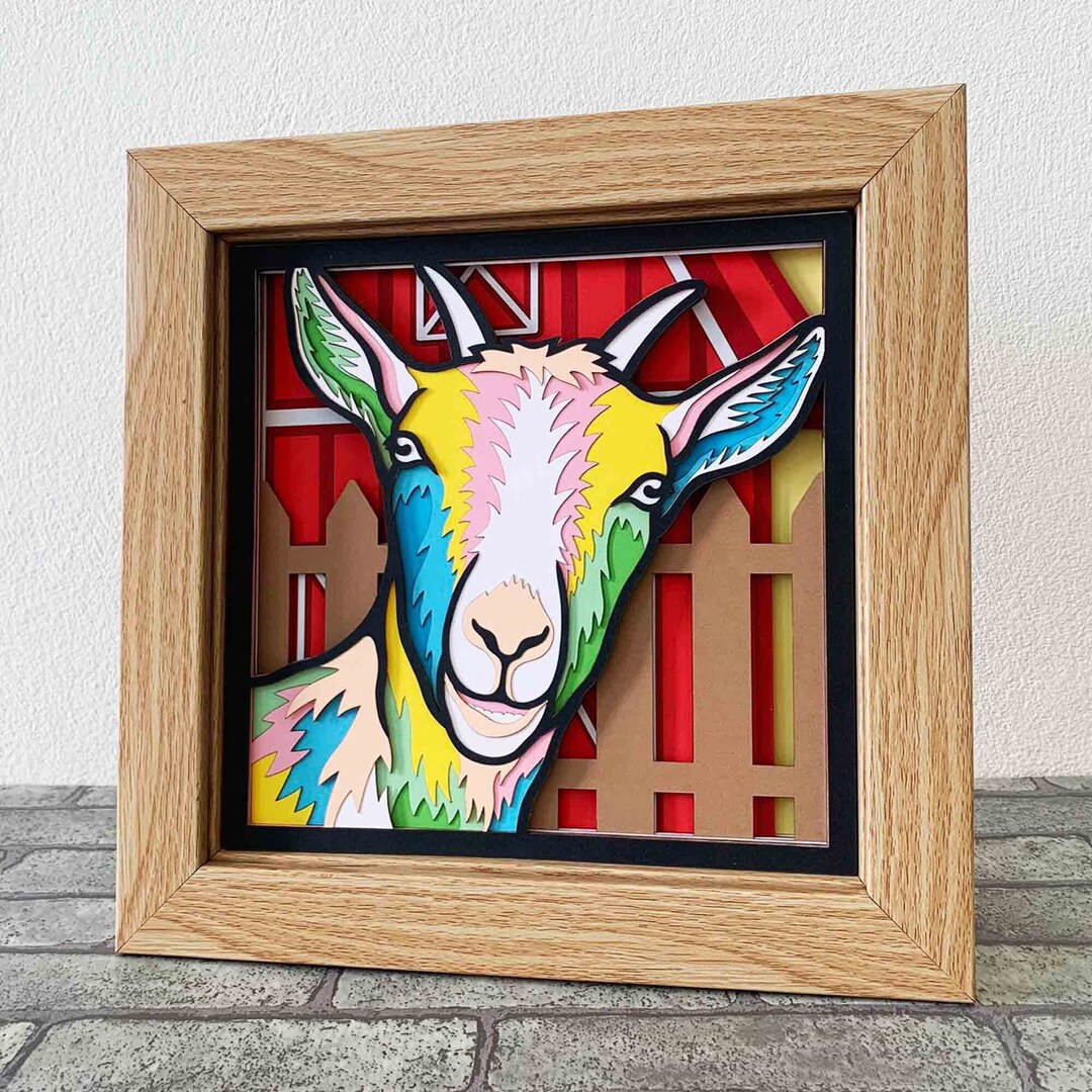 3D Goat Layered SVG for Cardstock/ Farmhouse Decoration/ Farm Animal ...
