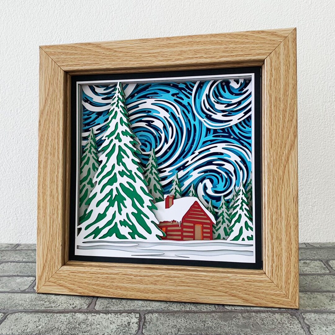 Snow Winter Day 3D Shadow Box SVG/ Winter Wind 3D Layered Cardstock ...