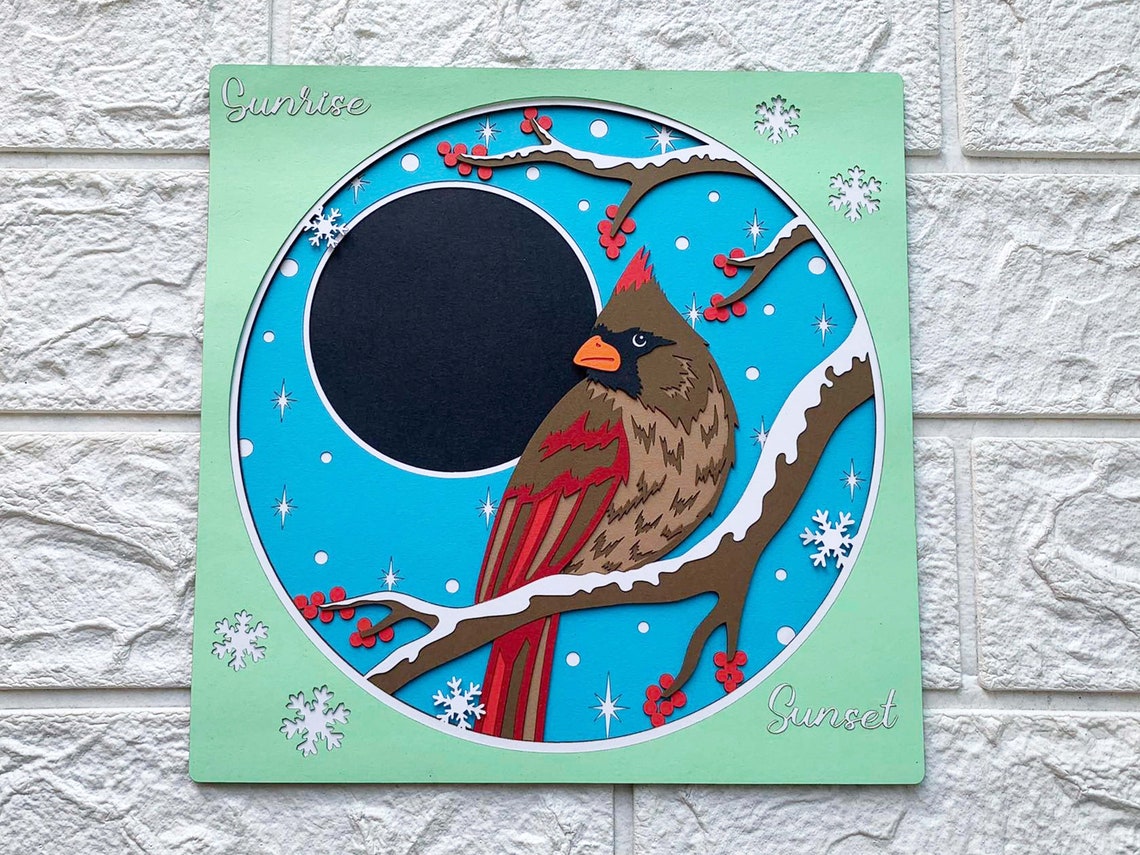 3D Cardinal Memorial SVG Female Cardinal/ Personalized - Etsy