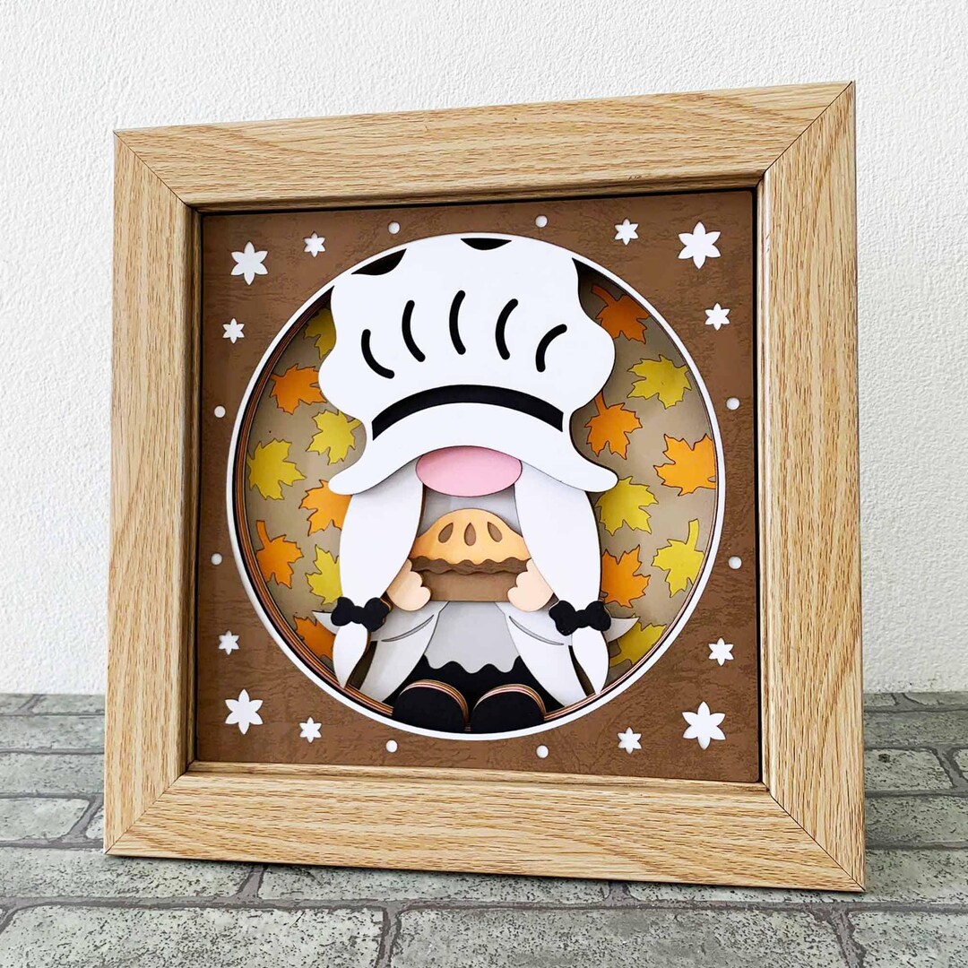 Pilgrim Gnome 3D Shadow Box SVG/ Thanksgiving Shadow Box/ Thankful ...