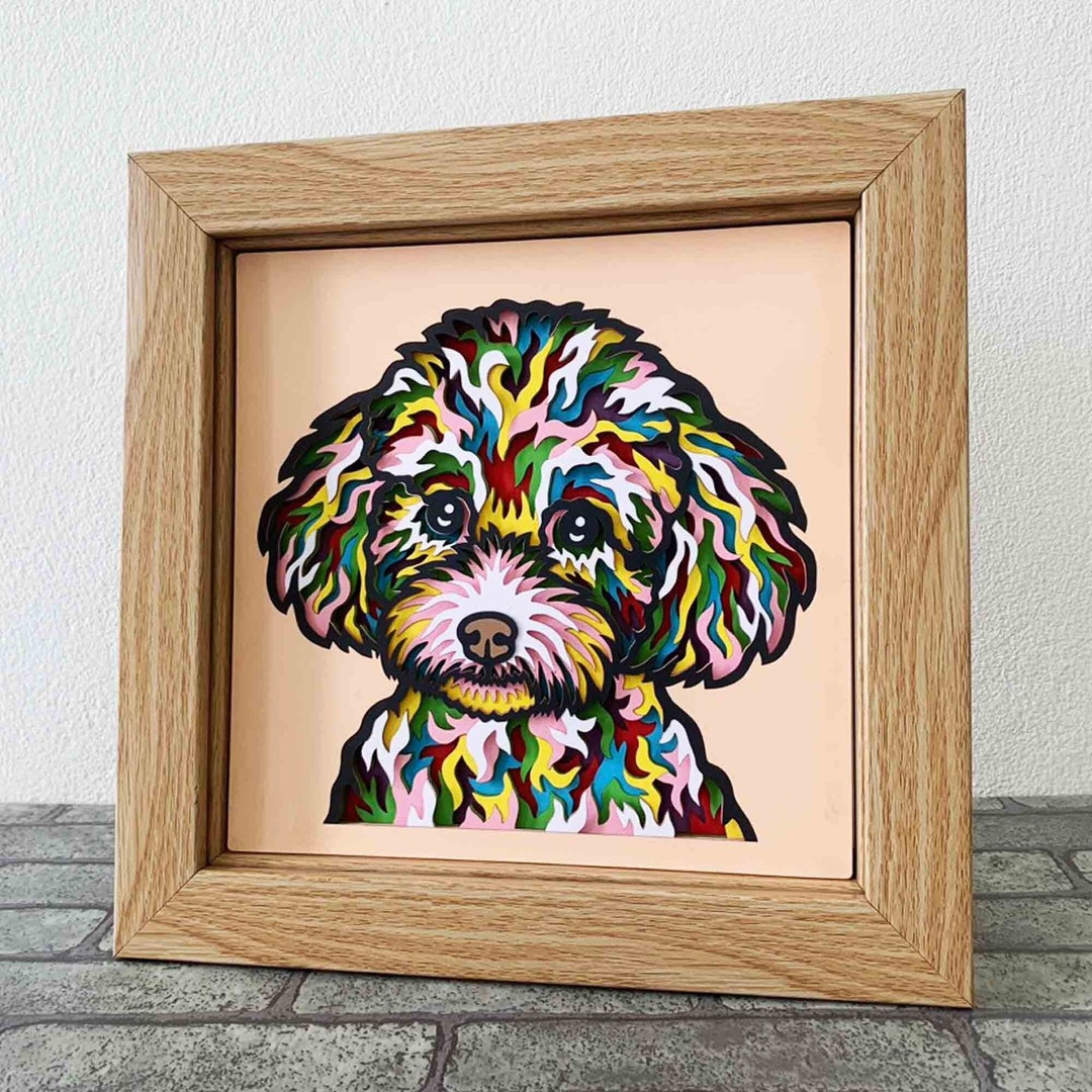Poodle 3D Layered SVG for Cardstock/ 3D Dog Shadow Box/ Puppy Toy ...