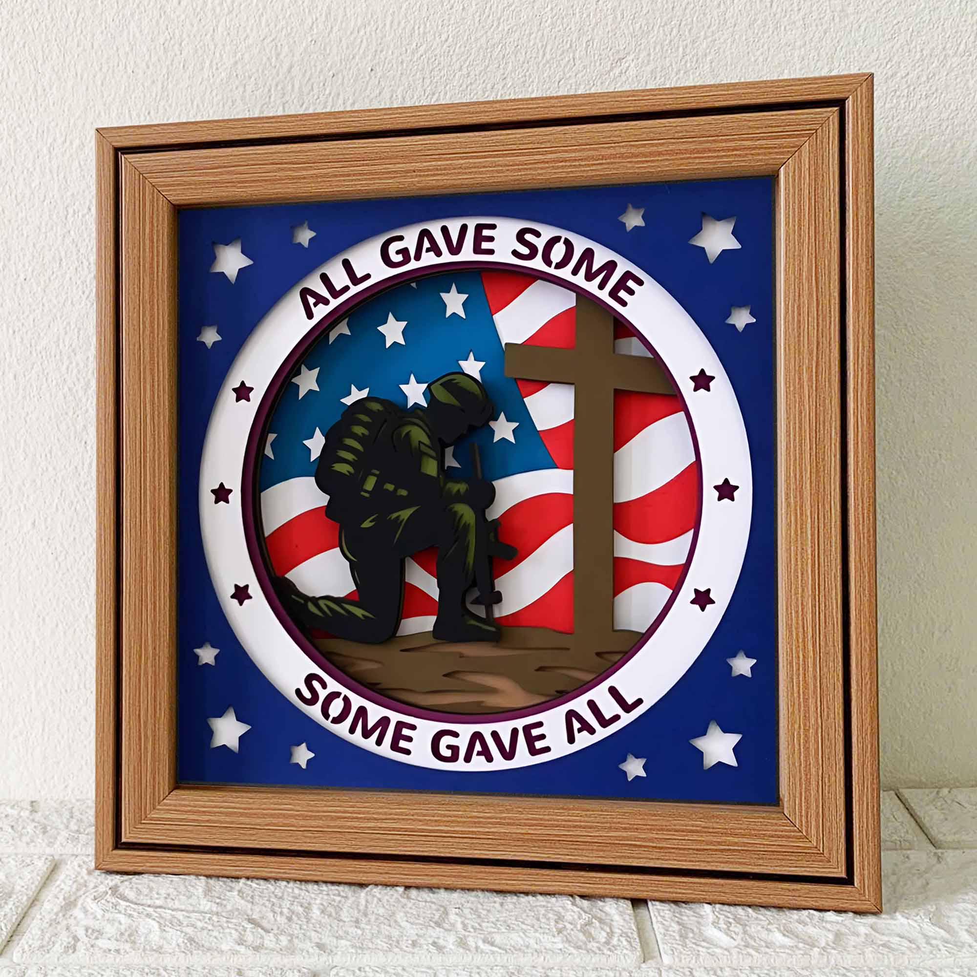 Fallen Soldier 3D Shadow Box SVG, Veteran Memorial Papercut Art ...