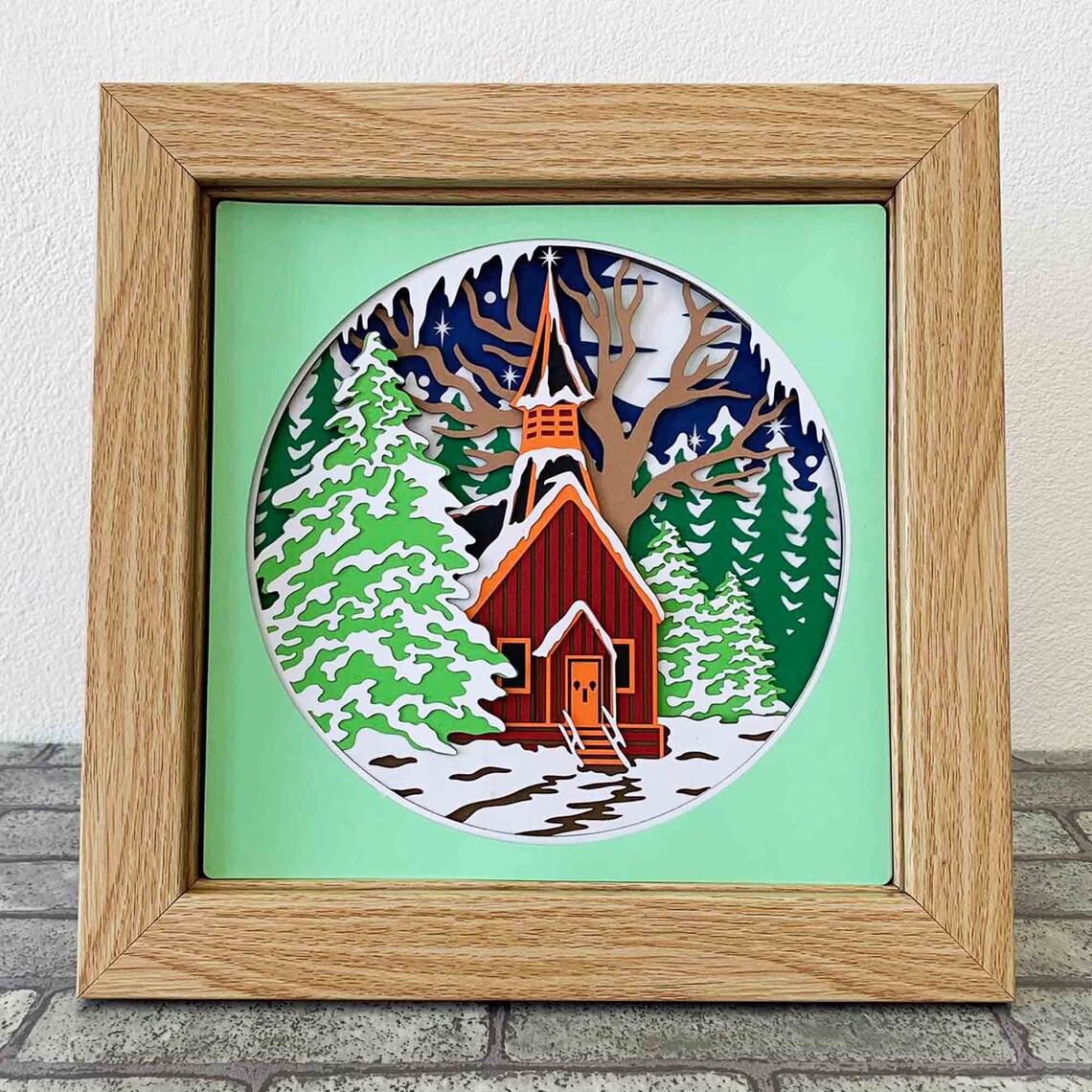 Rustic Church 3D Shadow Box SVG/ Church Christmas Cricut - Etsy