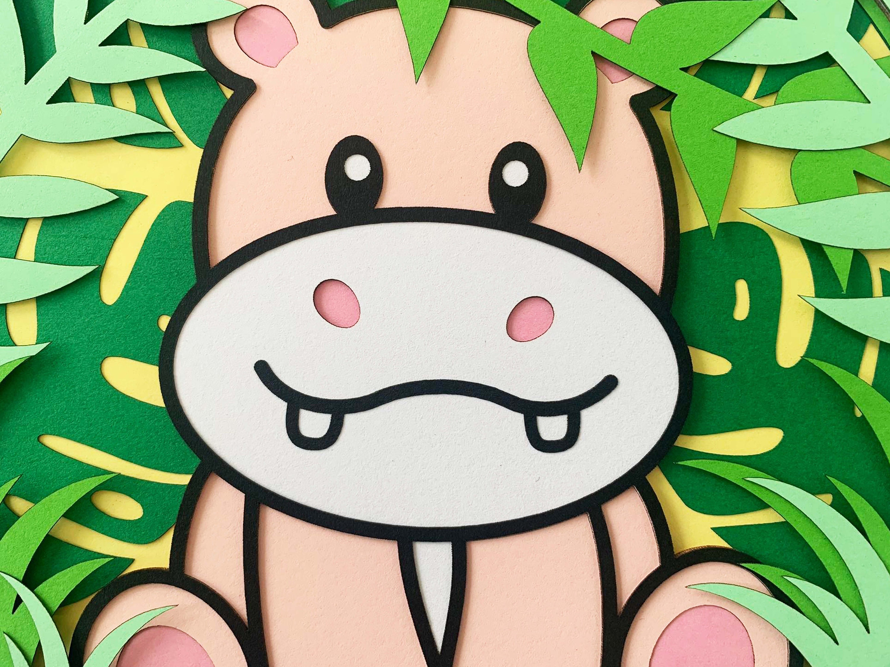 Hippo Shadow Box SVG/ Safari Animal SVG/ Nursery Room Decor/ - Etsy UK