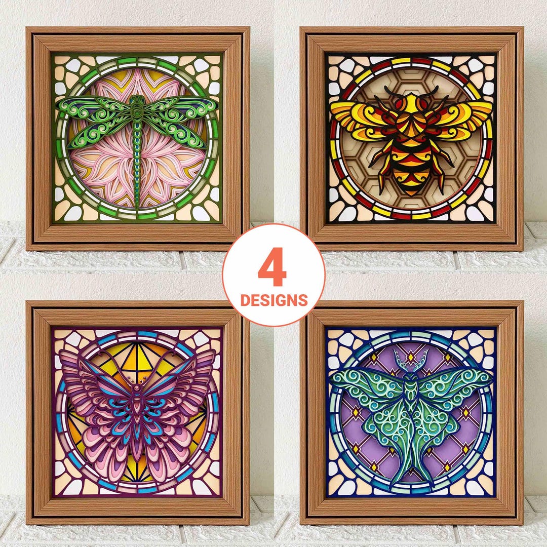 Insects 3D Shadow Box SVG Bundle/ 3D Mandala Insects/ Summer Cricut ...