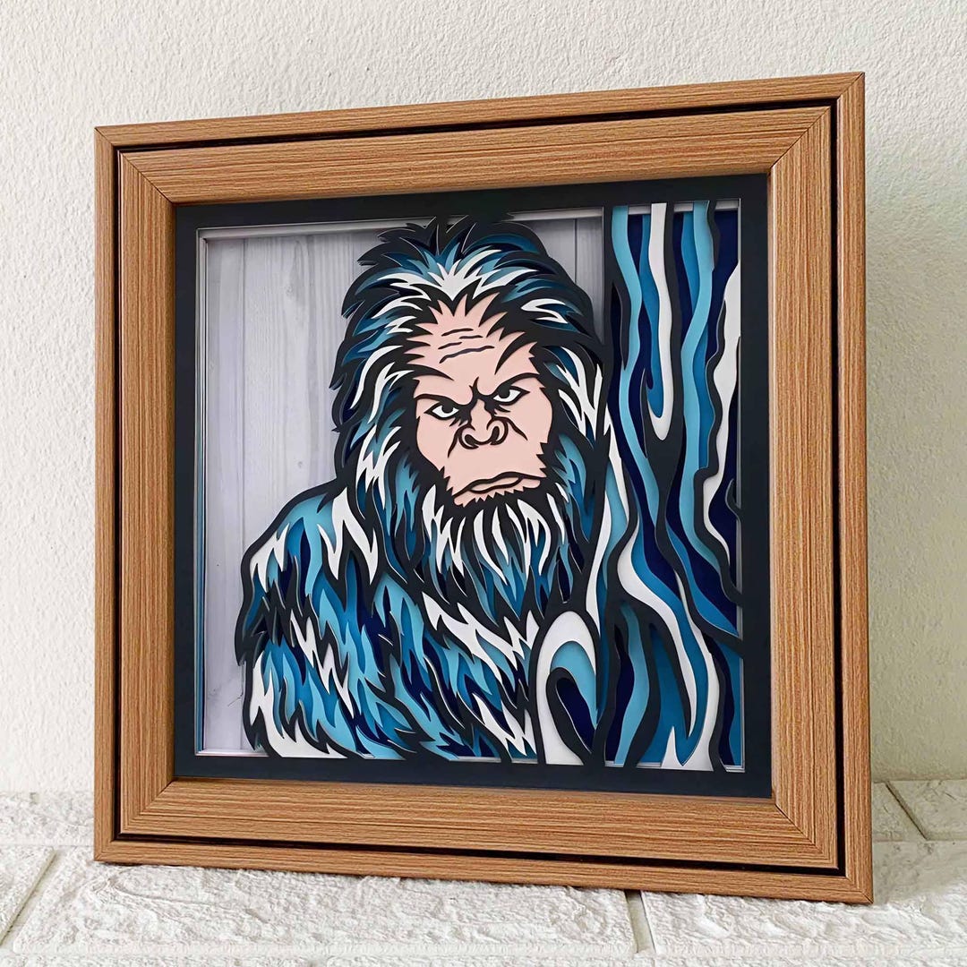 Sneaky Bigfoot 3D Shadow Box SVG/ Sasquatch Mandala Papercut/ Bigfoot ...