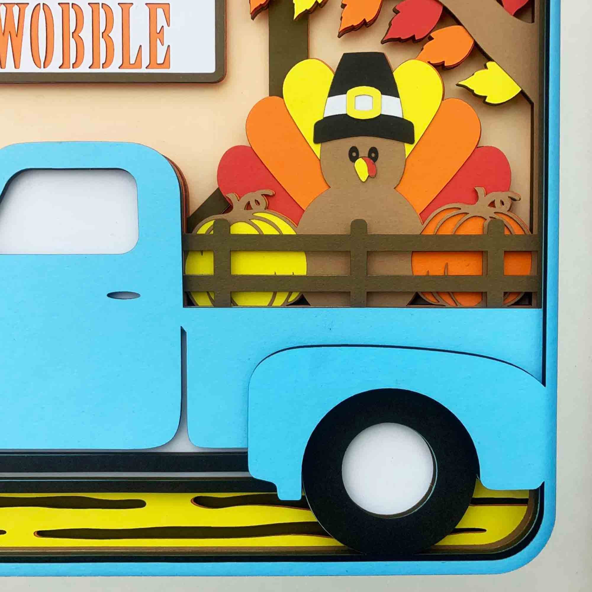Thanksgiving Truck 3D Shadow Box SVG/ Turkey Truck - Etsy