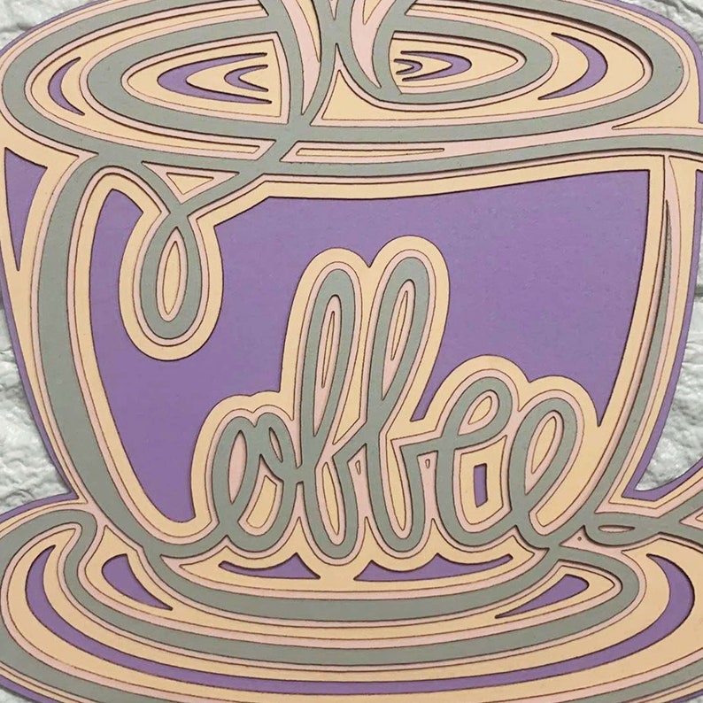 Coffee Cup With Heart Mandala SVG/ Multilayer for Laser/ - Etsy