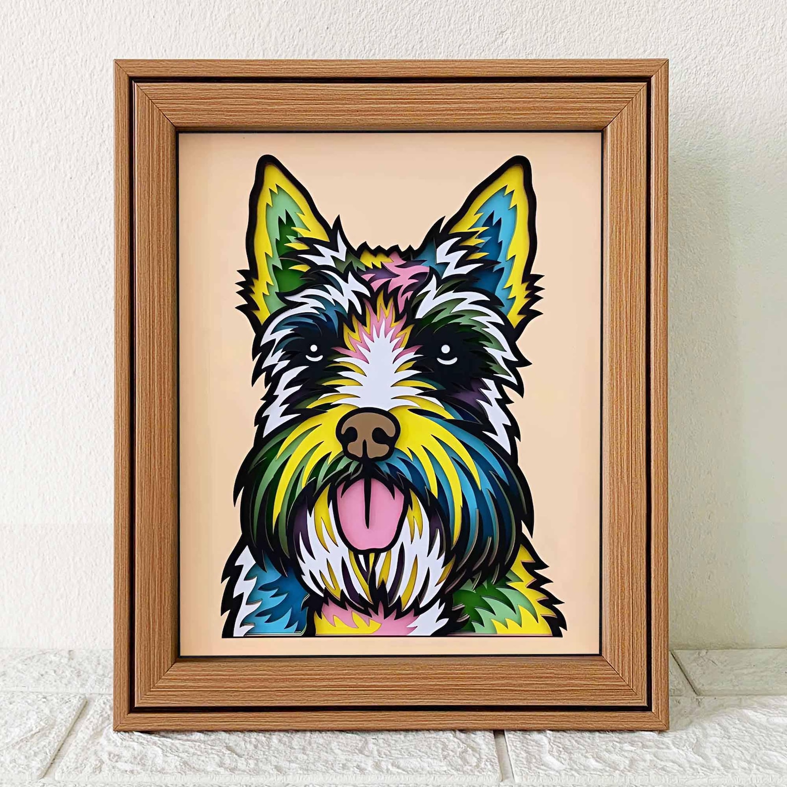 Scottish Terrier 3D Shadow Box SVG/ Colorful Dog Papercut Art/ 3D Dog ...