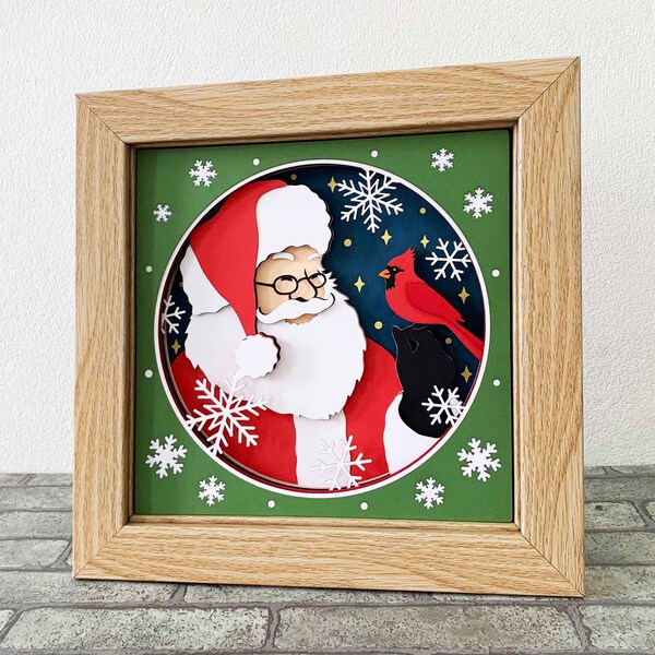 3d Santa Shadow Box - Etsy