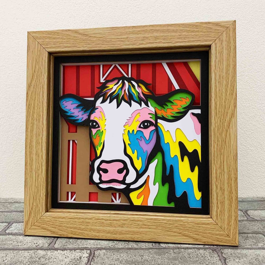 3D Cow Layered SVG for Cardstock/ Farmhouse Decoration/ Cow Gift for ...