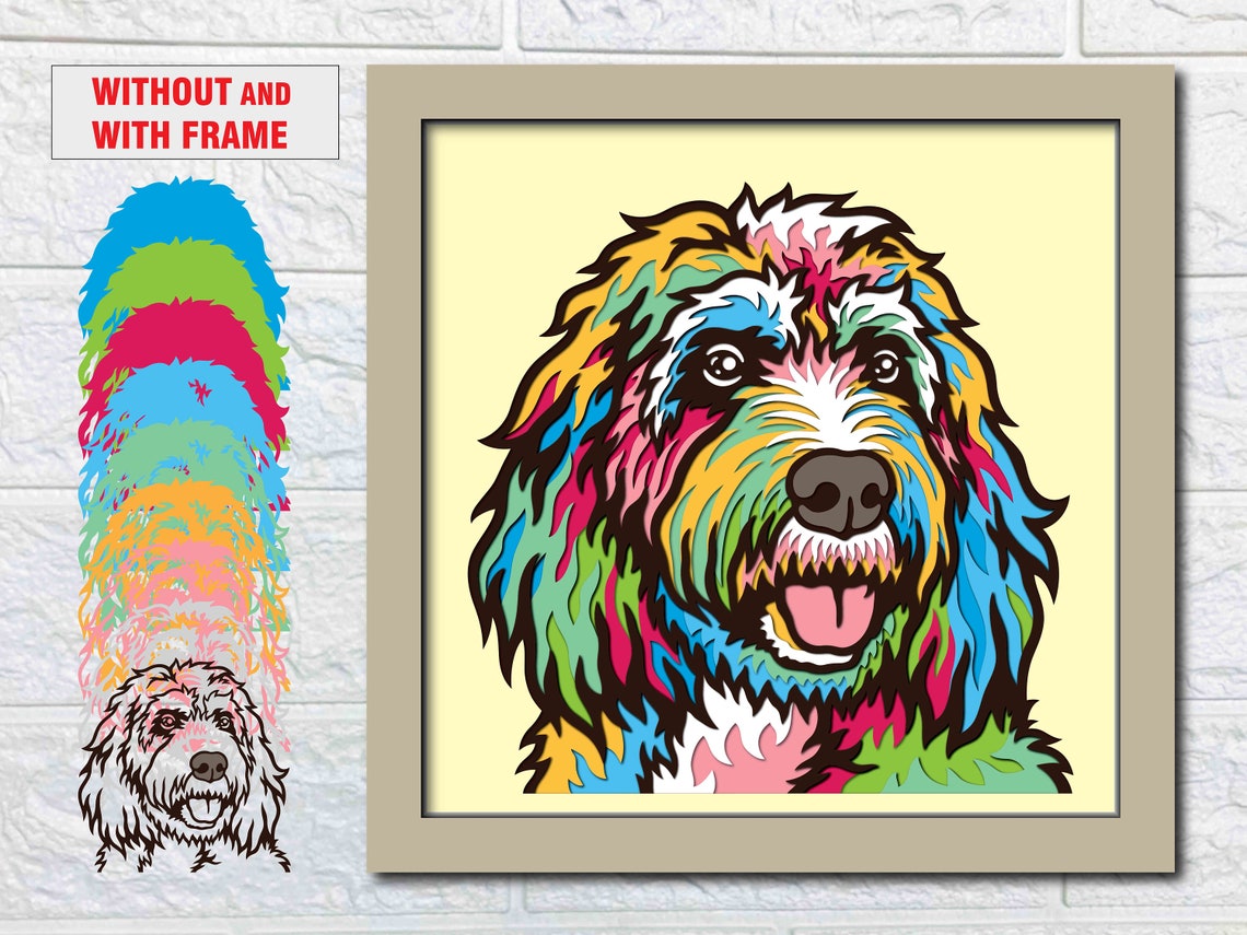 Cockapoo 3D Layer SVG/ Colorful Dog 3D Mandala/ 3D Dog Shadow - Etsy UK