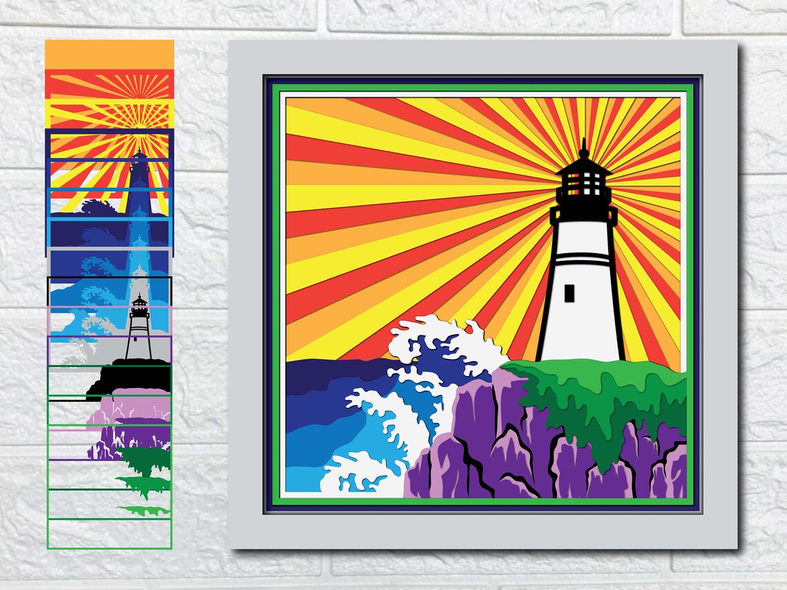 Lighthouse 3D Layered SVG/ Lighthouse Multilayer SVG/ - Etsy