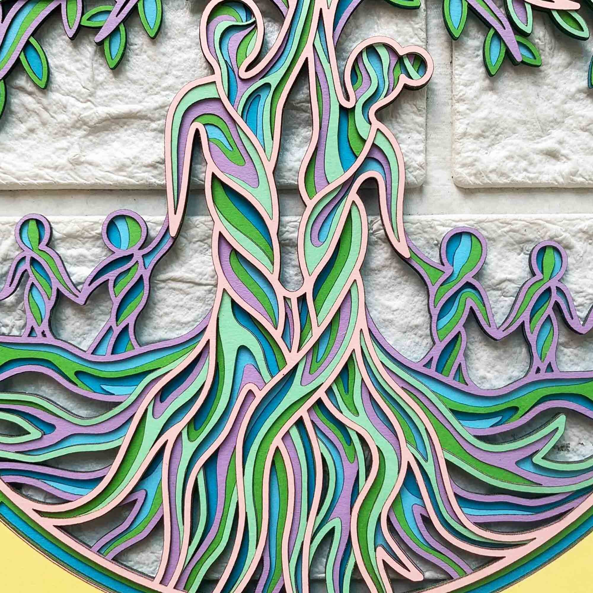 Family Tree of Life 3D Mandala SVG Four Children/ Family - Etsy