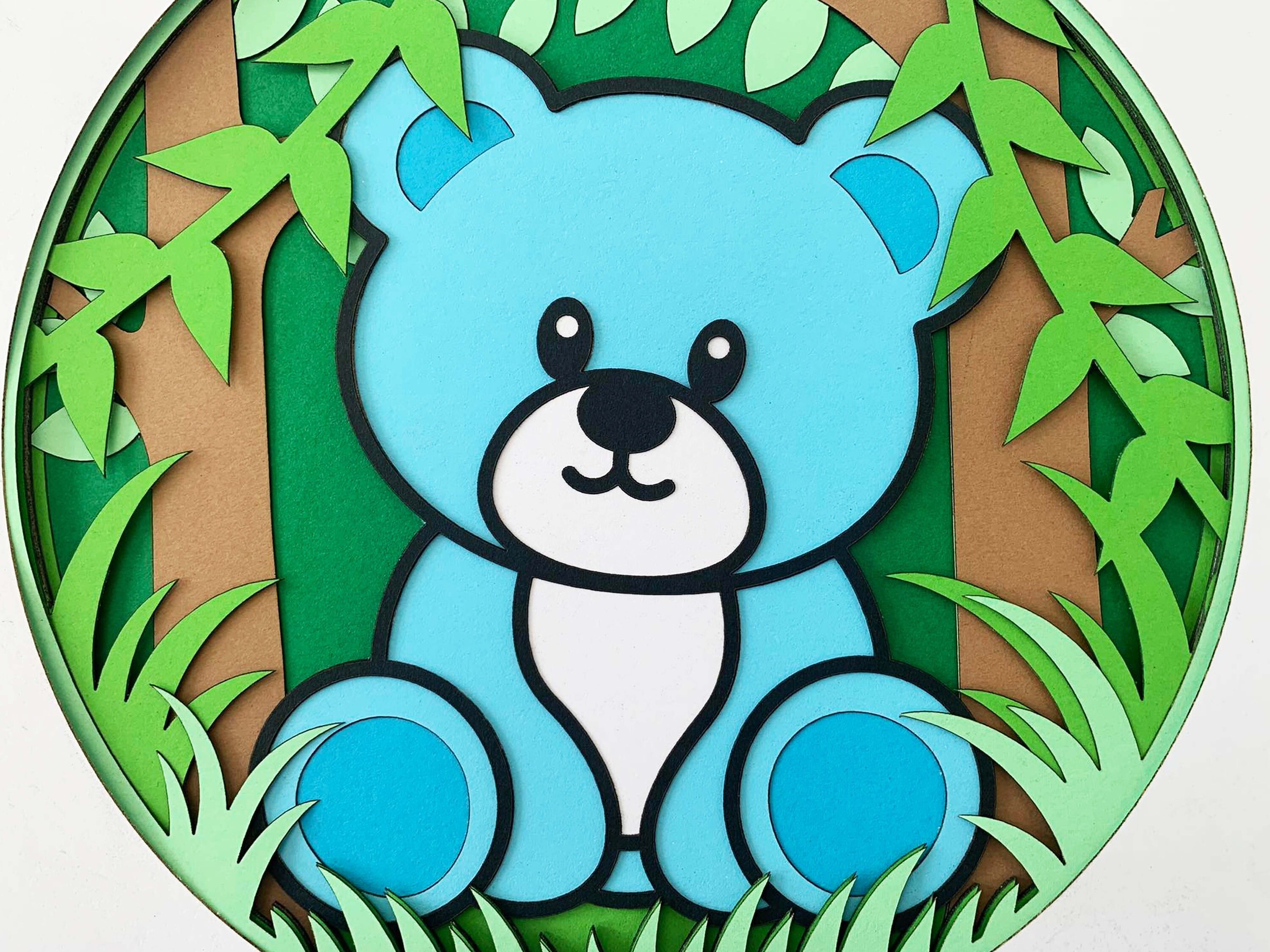 Teddy Bear Shadow Box SVG/ Cub Baby Shower 3D Layer SVG/ - Etsy UK