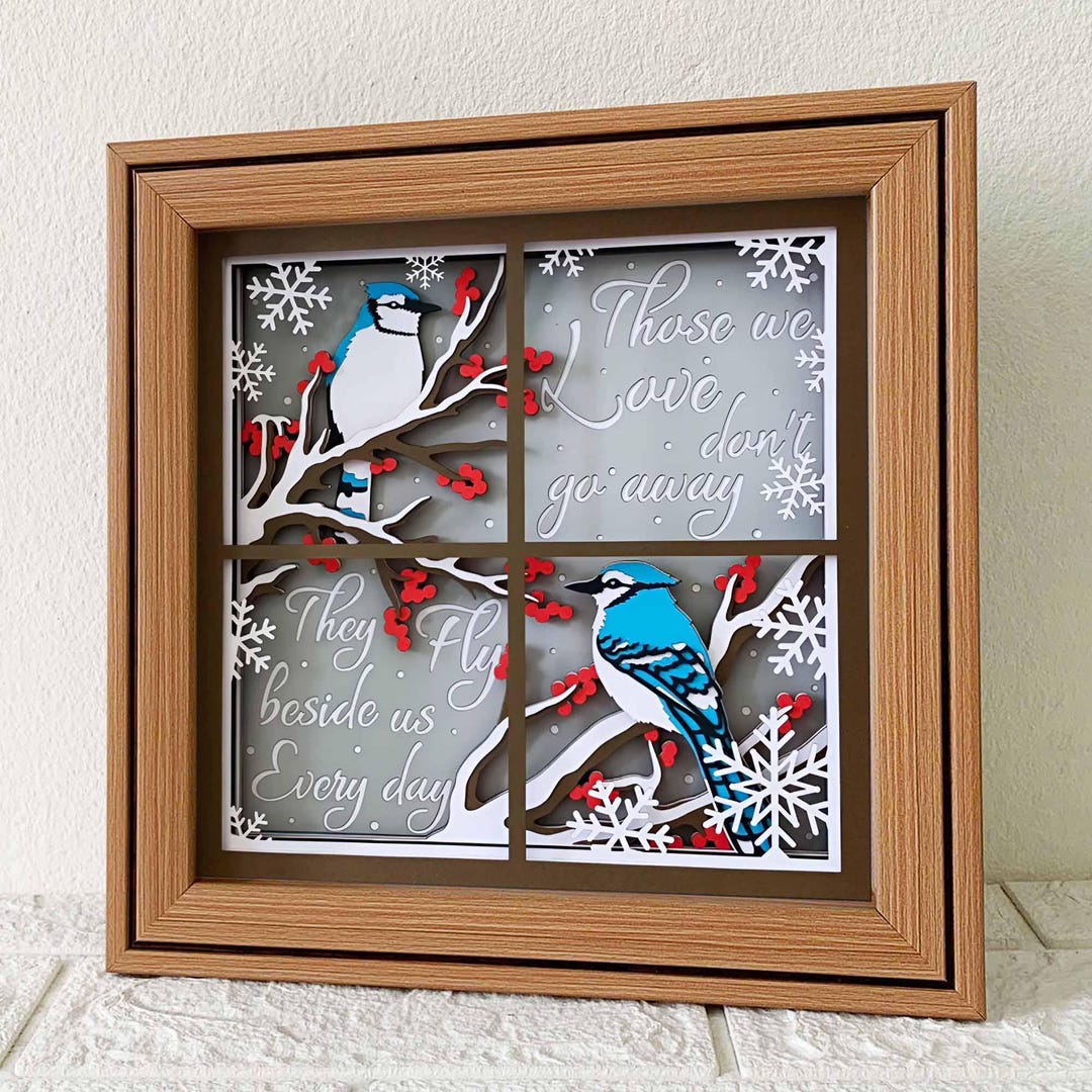 Blue Jays Outside Window Shadow Box SVG / Memorial Shadow Box/ Blue ...