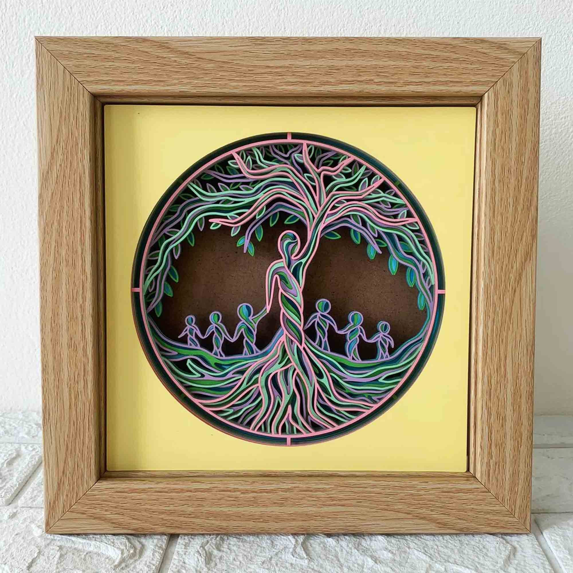 Family Tree Shadow Box SVG Custom Design/ Family Tree Mandala/ - Etsy ...