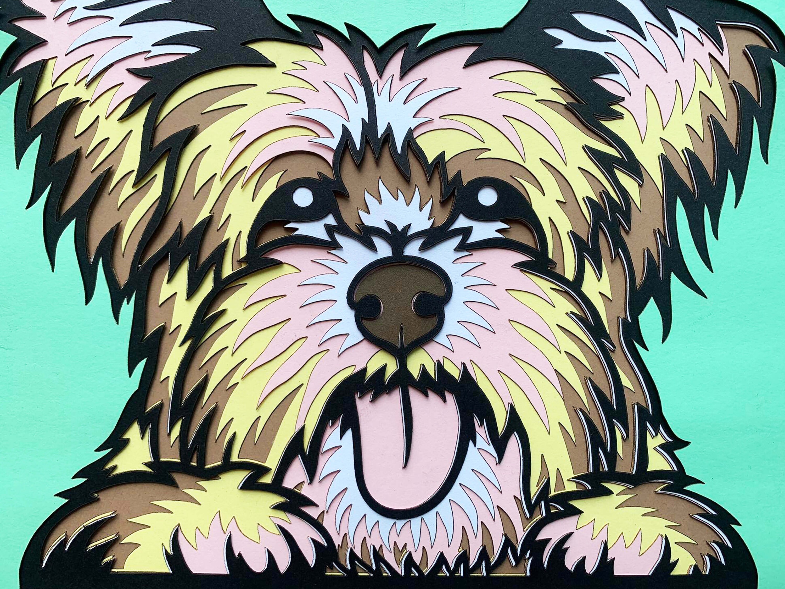 Peeking Yorkie Puppy 3D Layered SVG/ Yorkshire Terrier | Etsy