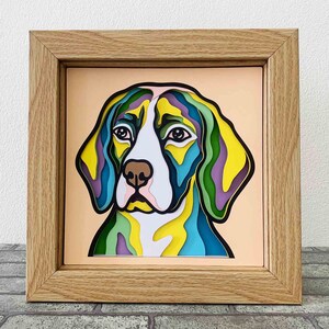 Beagle 3D Layered SVG/ Colorful Dog 3D Mandala/ 3D Dog Shadow Box ...