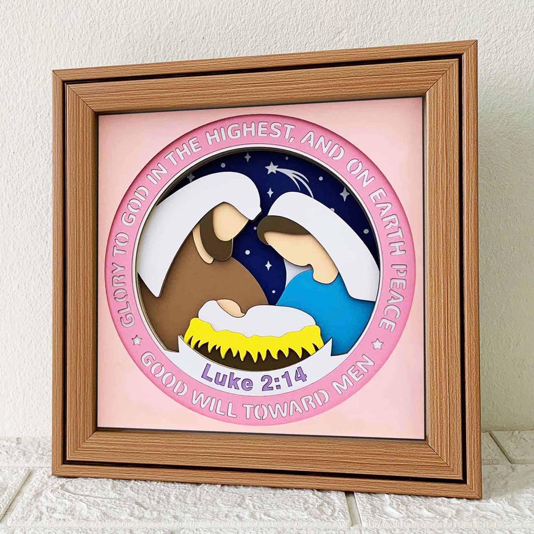 3D Nativity Shadow Box SVG/ Christian 3D Cardstock/ Christmas 3D Shadow ...