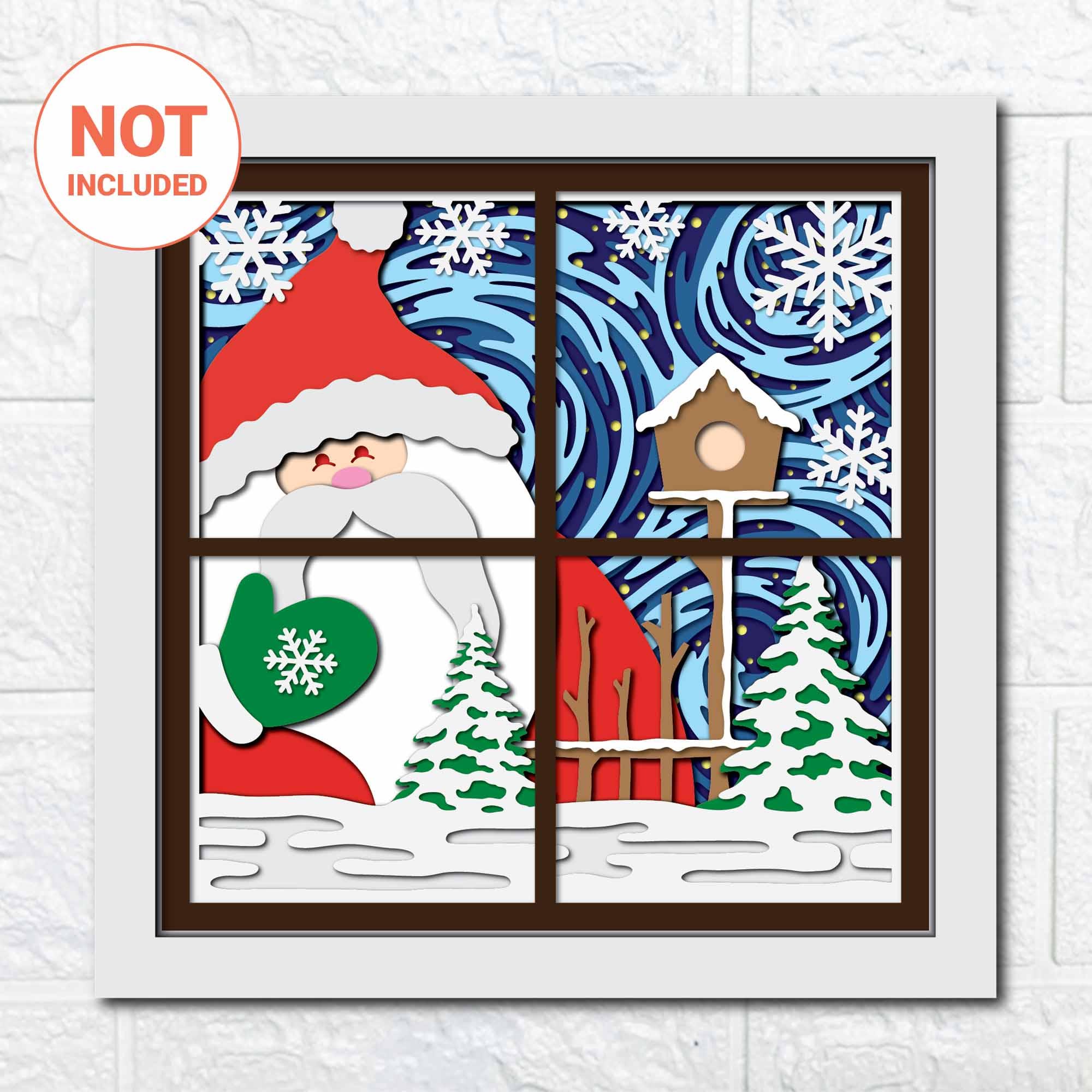 3D Snowman Window Shadow Box SVG/ Winter Window Scene/ Christmas Starry ...
