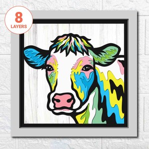 3D Cow Layered SVG for Cardstock/ Farmhouse Decoration/ Cow - Etsy