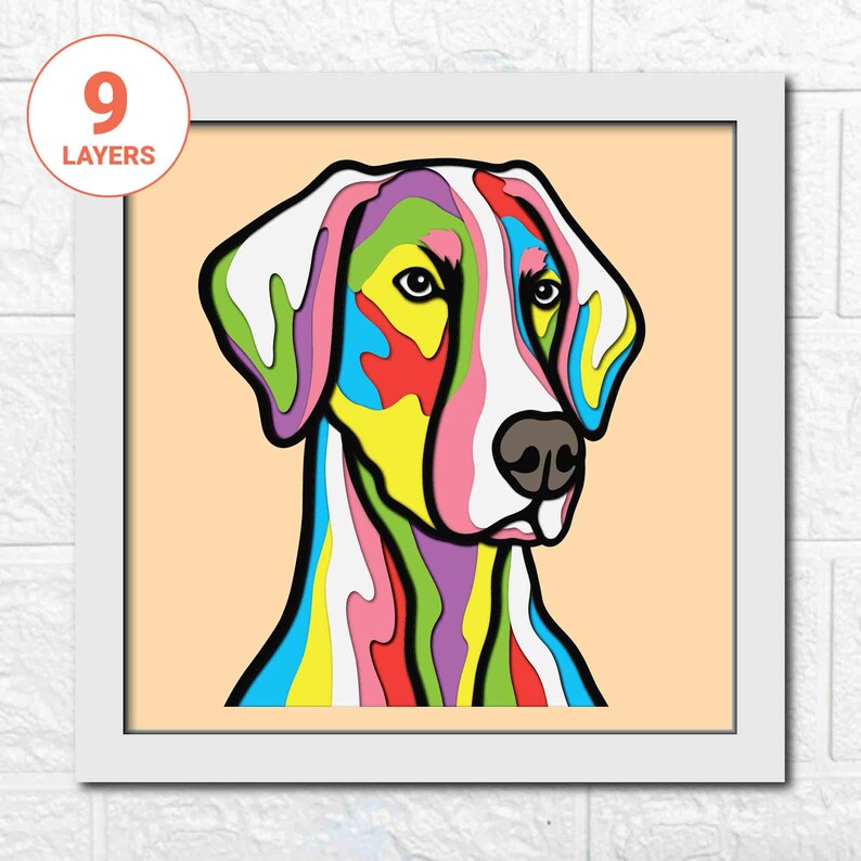 Doberman 3D Shadow Box SVG - Uncropped Version/ Colorful Dog Papercut ...