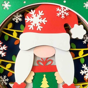 Christmas Gnome 3D Shadow Box SVG/ Cute Gnome Shadow Box/ Christmas ...