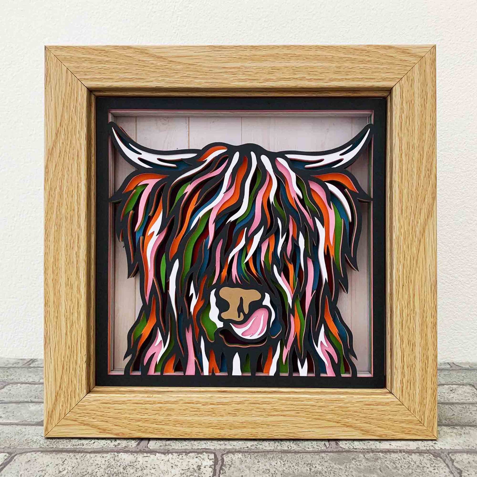 Highland Cow 3D Layered SVG for Cardstock/ Colorful Cow Wall - Etsy