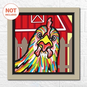 Chickens 3D Shadow Box SVG/ Farmhouse Wall Decoration/ Rooster and Hen ...