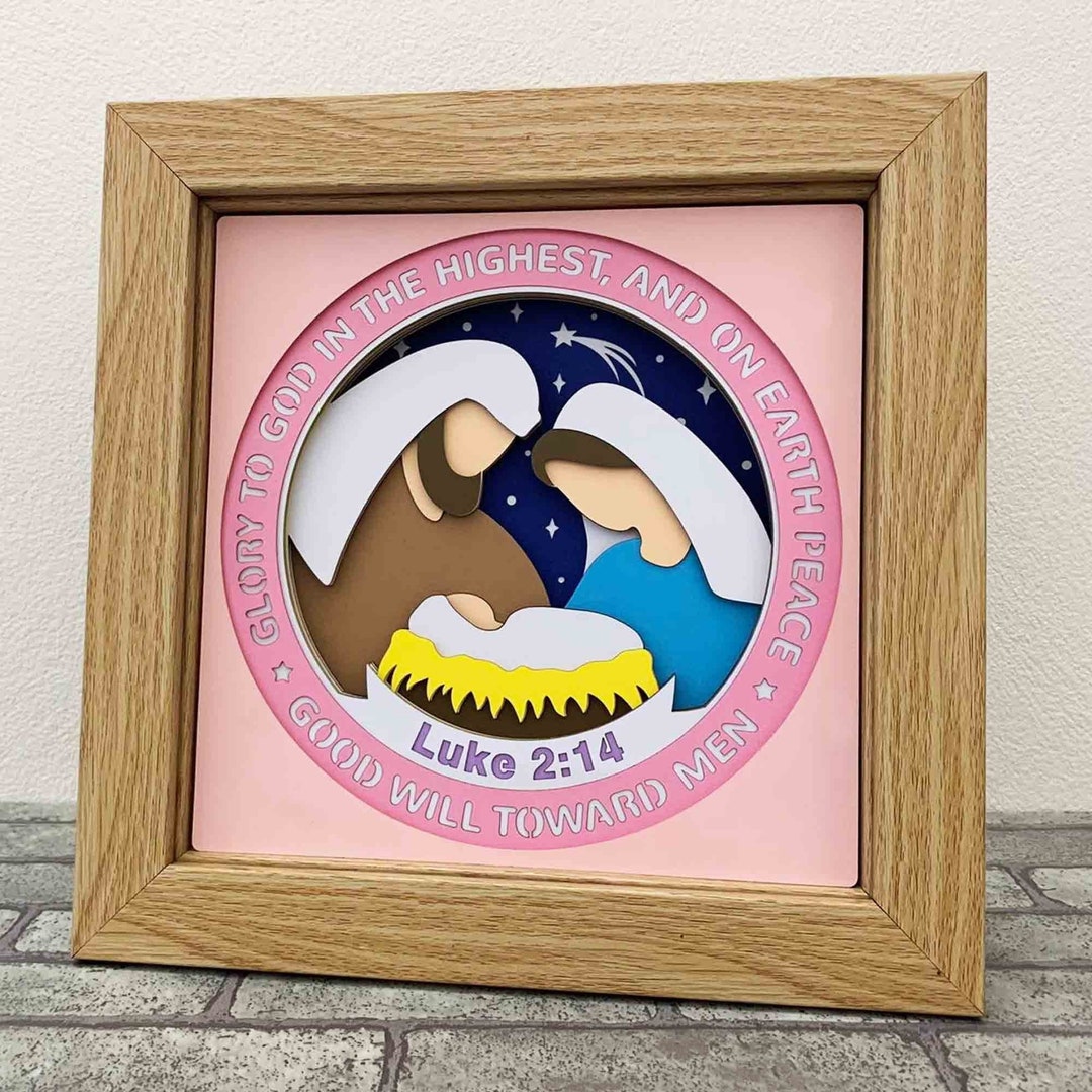 3D Nativity Shadow Box SVG/ Christian 3D Cardstock/ Christmas 3D Shadow ...