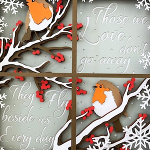 Robins Outside Window Shadow Box SVG / Memorial Shadow Box/ Robins on ...