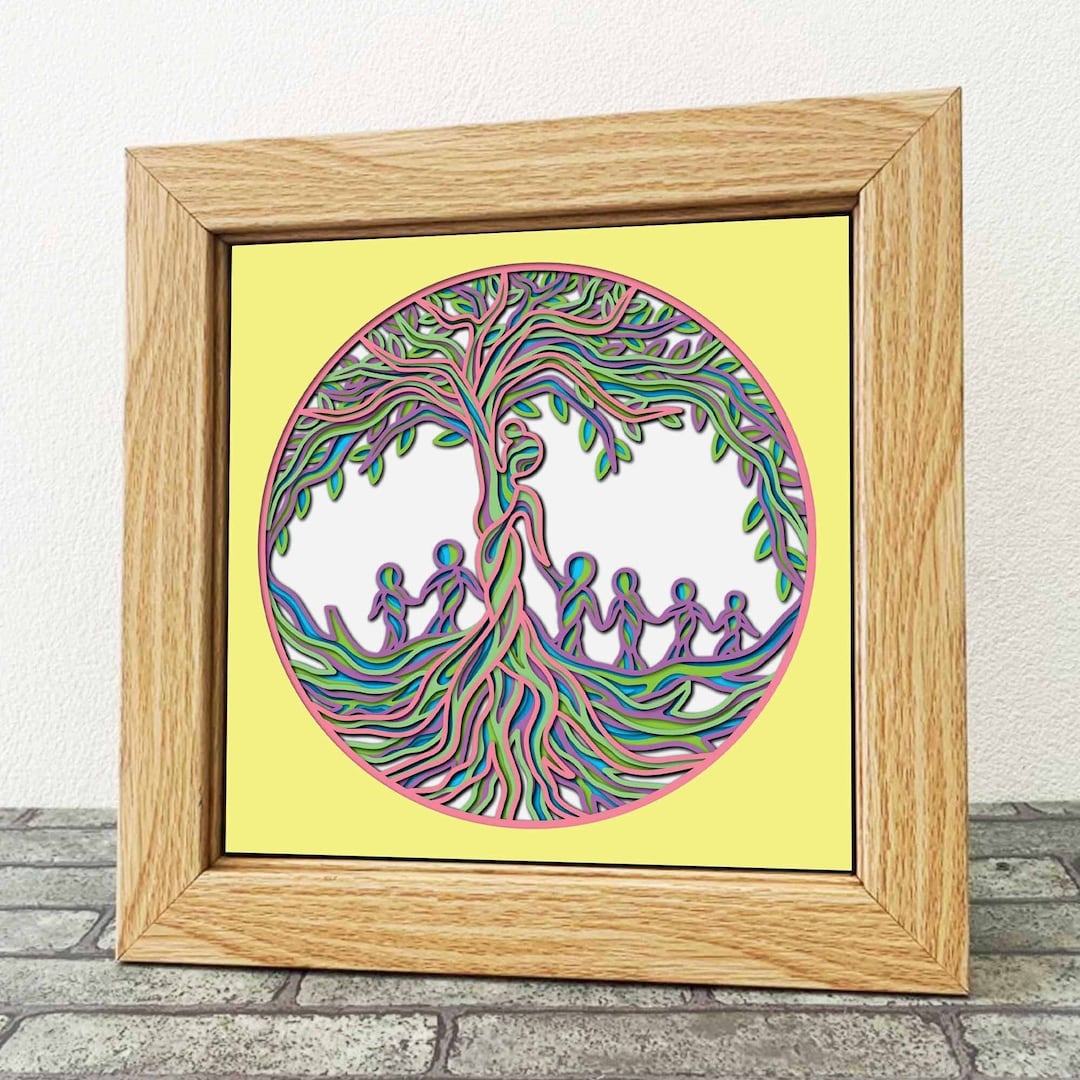 Mom of Six 3D Mandala SVG/ Mother Tree of Life Mandala/ Multilayer ...